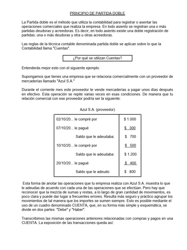 Principio de Partida Doble | PDF | Contabilidad | Servicios financieros