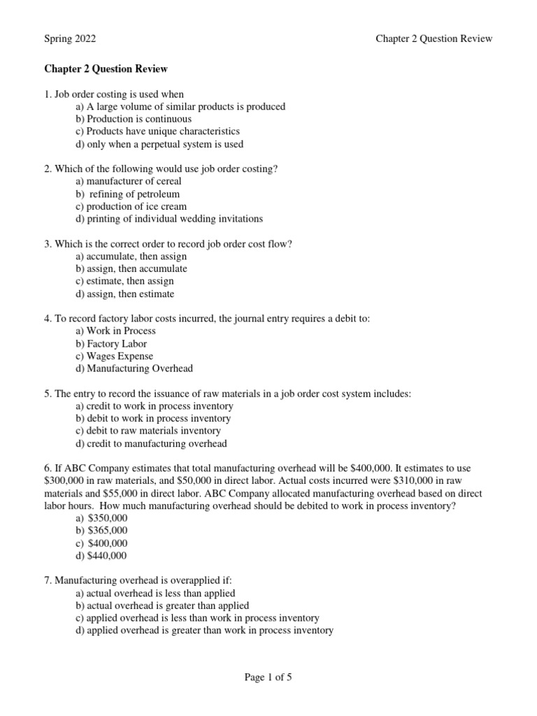 Chapter 2 Question Review1 | Download Free PDF | Debits And Credits ...