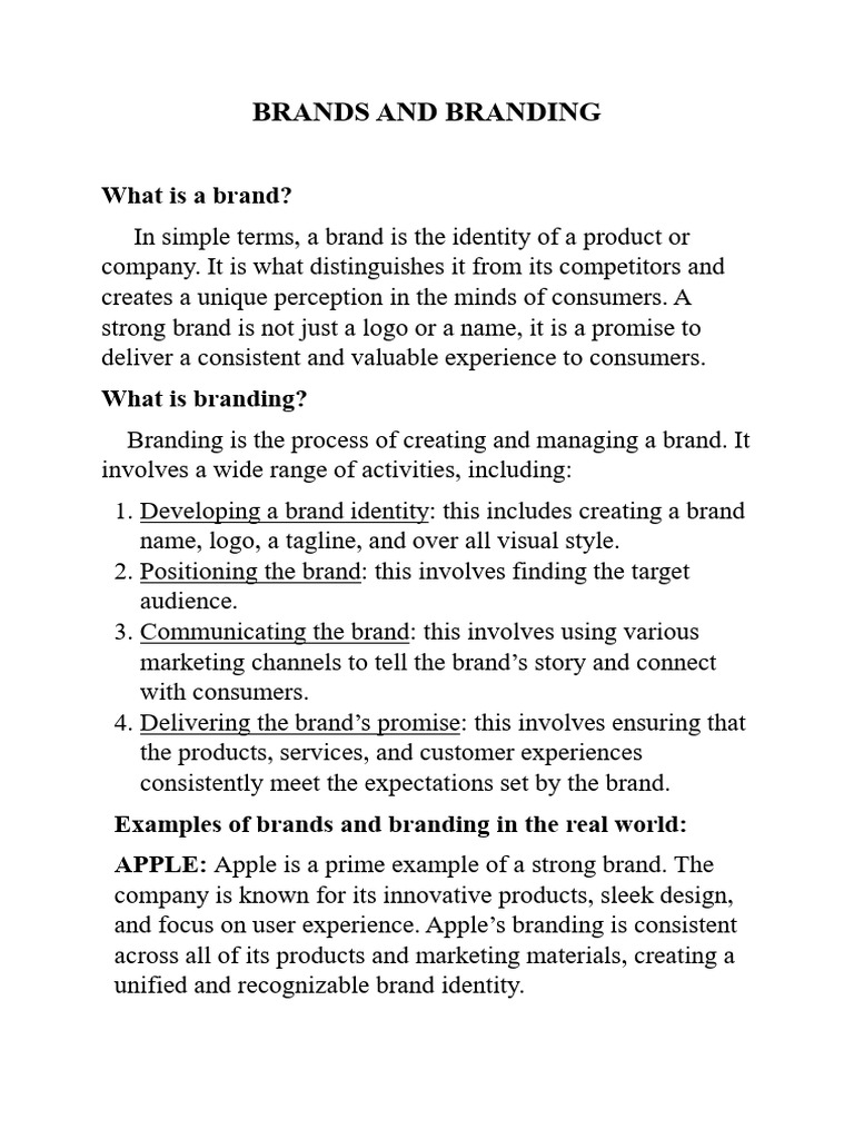 Understanding Brands and Branding Basics | PDF