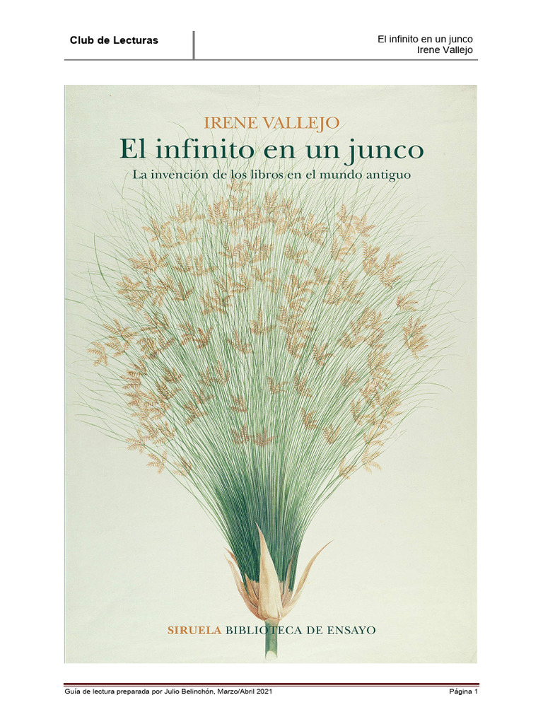 Gl 0073 El Infinito En Un Junco Pdf Papiro Escritura