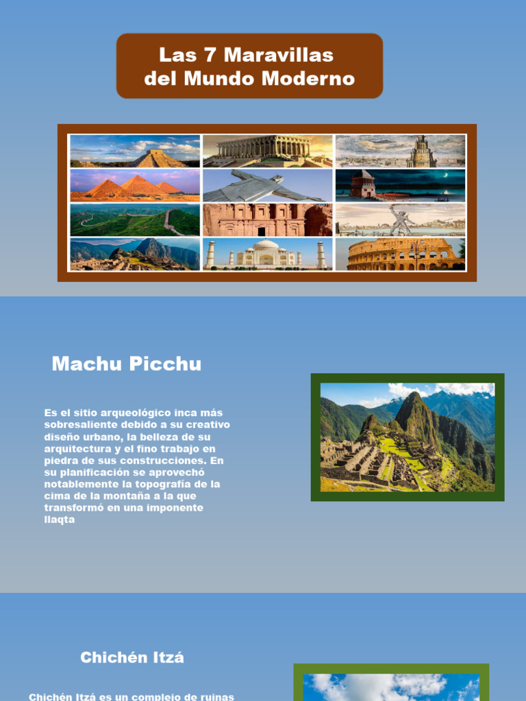 Machu Picchu y Chichén Itzá: Maravillas | PDF