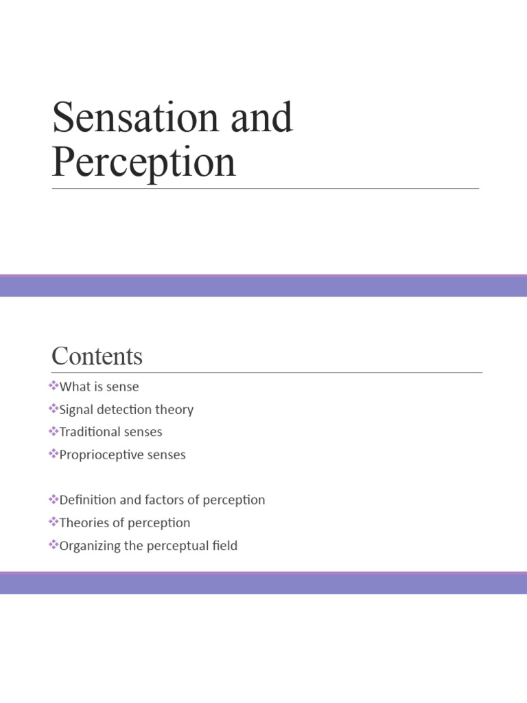6 - Sensation | PDF | Senses | Perception