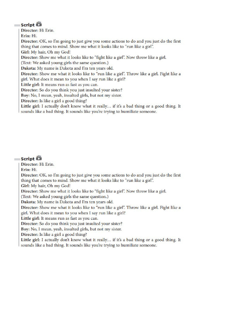 Like A Girl - Script | PDF