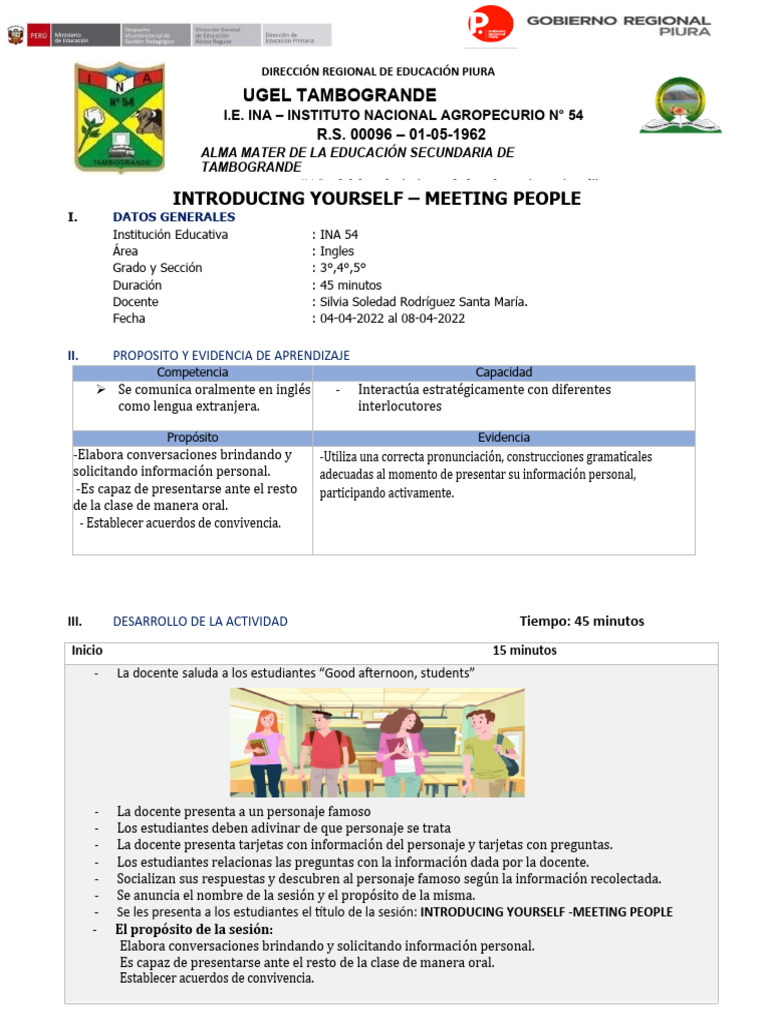 Lesson 1 Introducing Yourself | PDF Lesson 1 Introducing Yourself | PDF