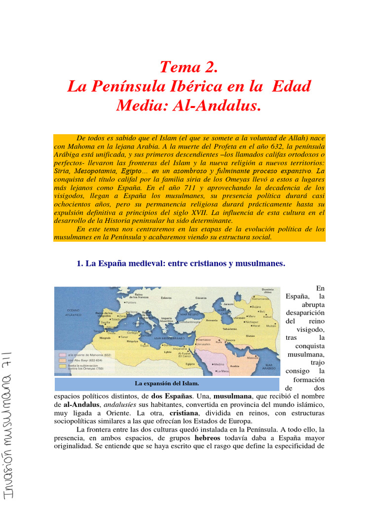 Tema 2 Al Andalus Historia De España 2bach Pdf Al Andalus España