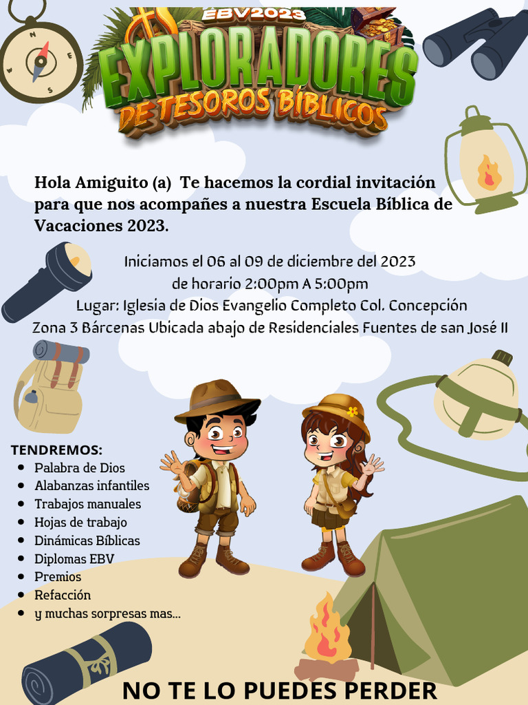 Escuela Bíblica de Vacaciones 2023 | PDF