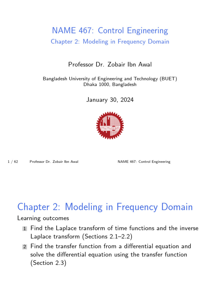Chapter 2 | PDF | Laplace Transform | Mathematical Analysis