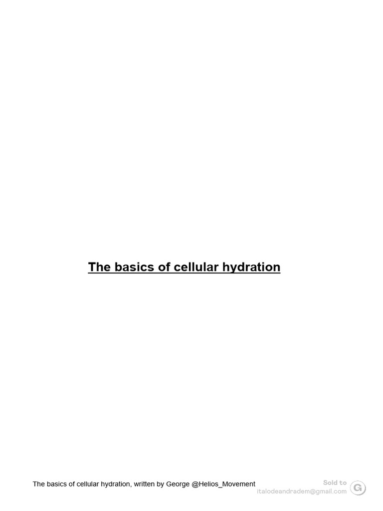 Understanding Cellular Hydration Basics | PDF | Radical (Chemistry ...
