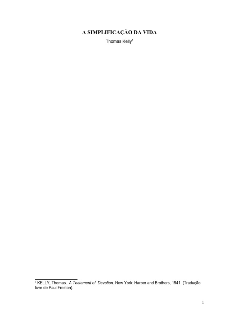 A Vida Simples de Thomas Kelly | PDF | Amor | Oração