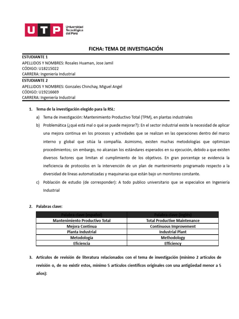Formato Ficha de Investigación Gonzales-Rosales PDF | Descargar gratis ...