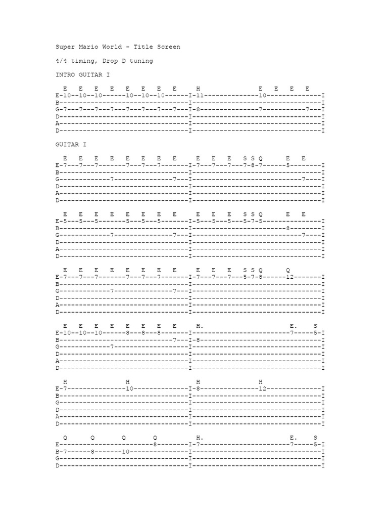 Super Mario World Tittle Theme | PDF