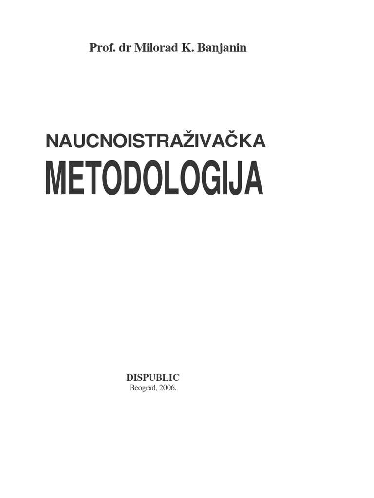 Naucno Istrazivacka Metodologija | PDF