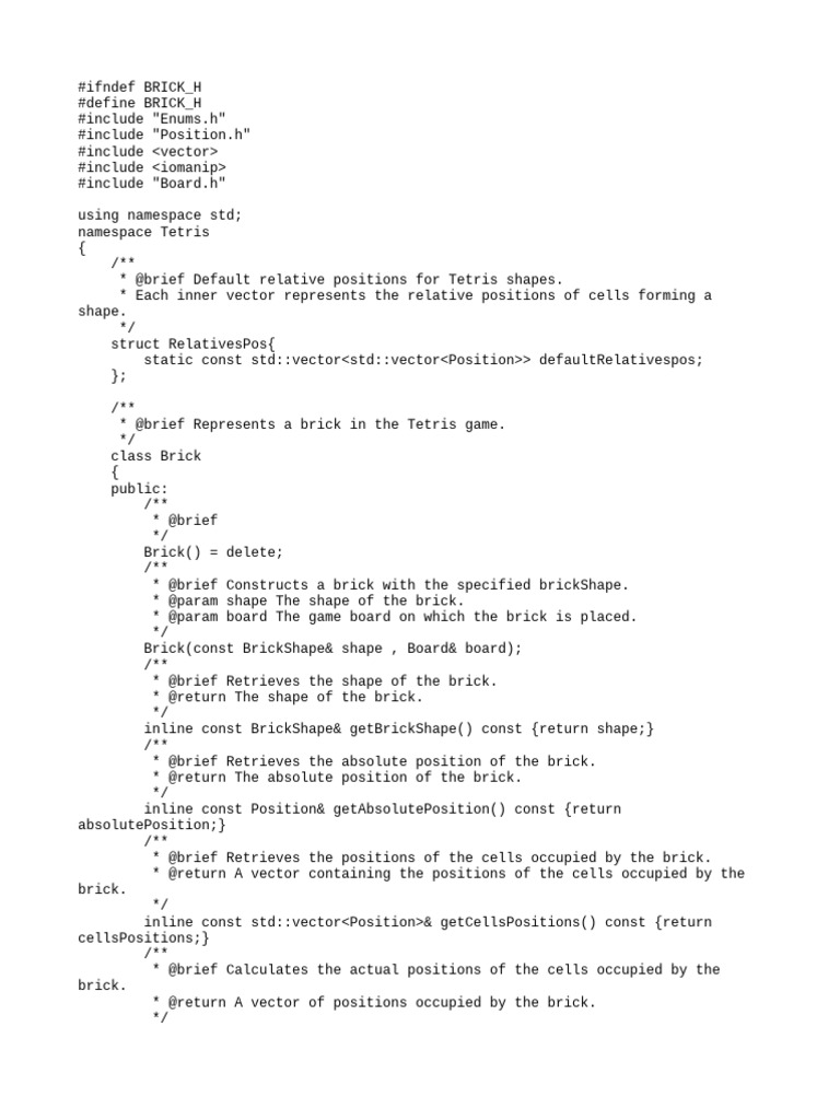 Brick H | Download Free PDF | C++ | Software Engineering