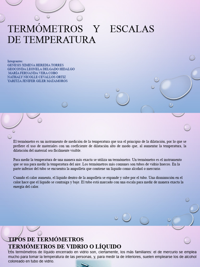 Termómetros y Escalas de Temperatura | Descargar gratis PDF | Temperatura | Termómetro