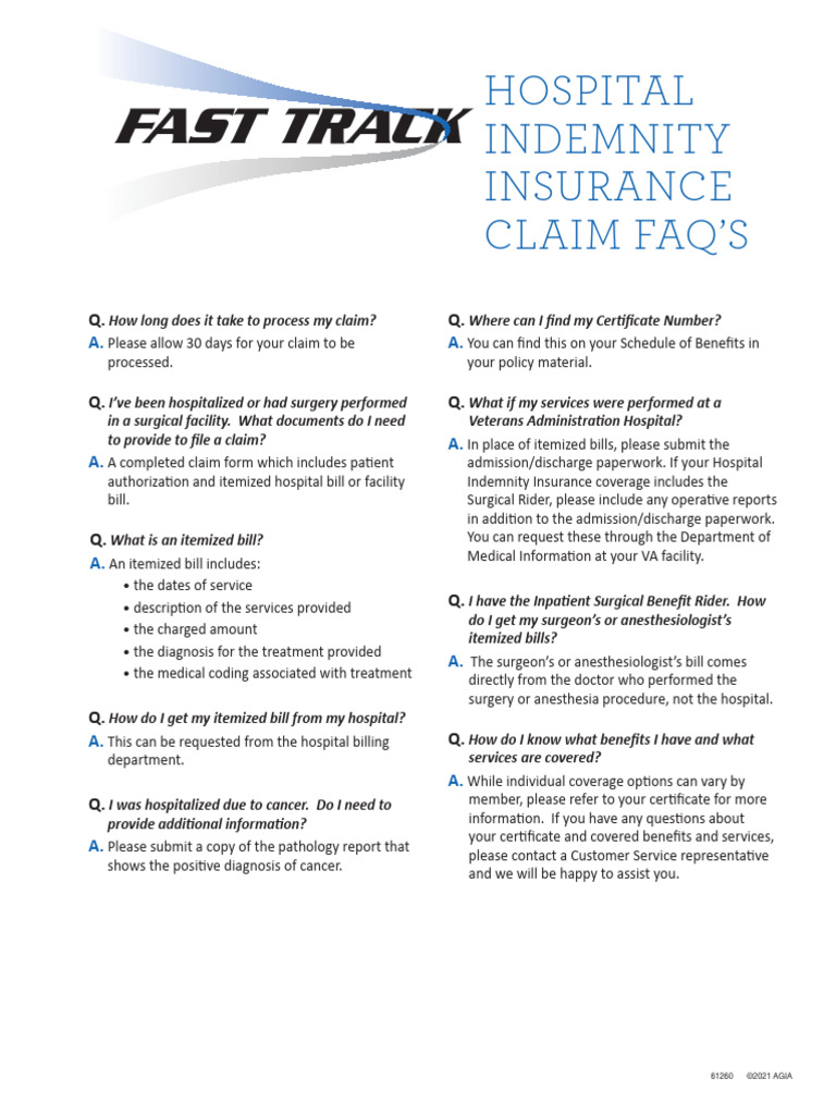 Securian Hospital Indemnity Claim Form - Pre-Ex | PDF | Surgery | Health Insurance Portability ...