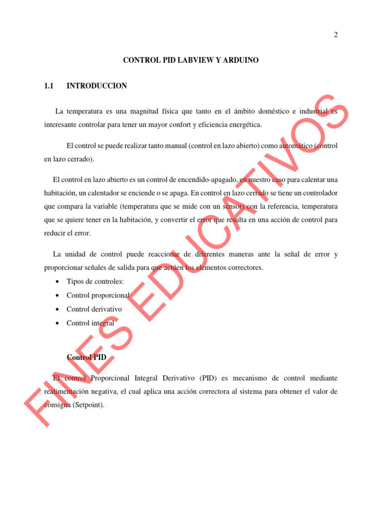 Control Pid Labview y Arduino | PDF | Ingenieria Eléctrica | Ingeniería Informática