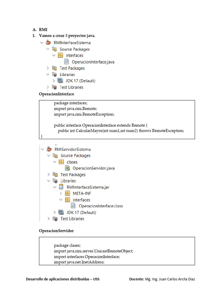 A. Rmi 1. Vamos A Crear 3 Proyectos Java | PDF | Java (lenguaje de ...