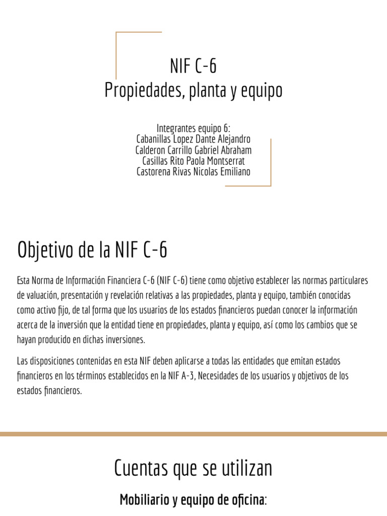NIF C-6 Propiedades, Planta y Equipo | PDF | Depreciación | Contabilidad