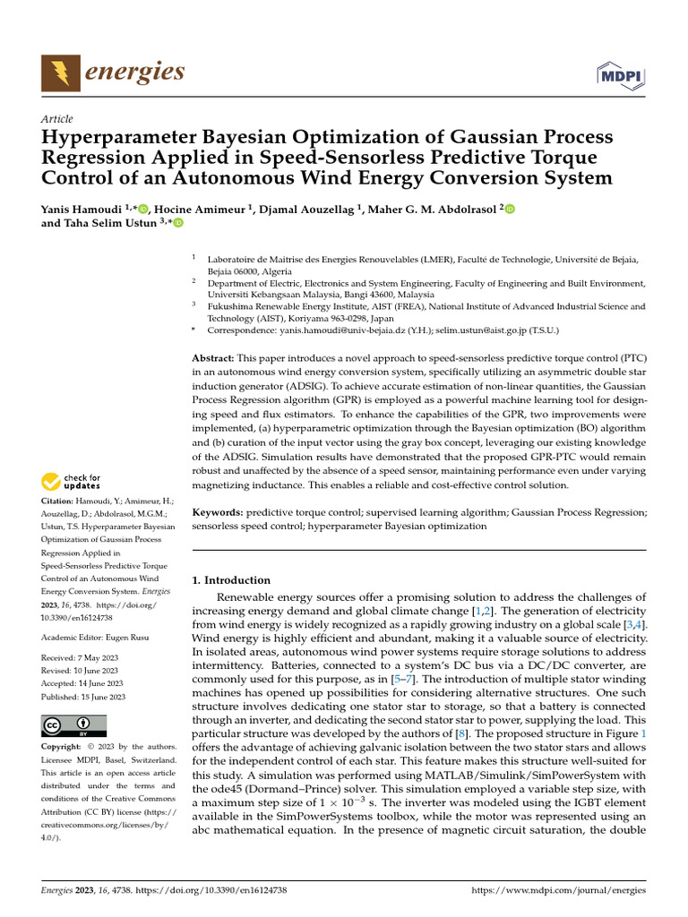 Hyperparameter Bayesian Optimization Of Gaussian Process Pdf Machine Learning Normal