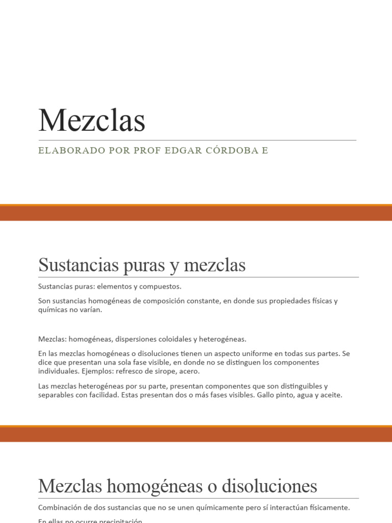 Mezclas | PDF | Solubilidad | Mezcla