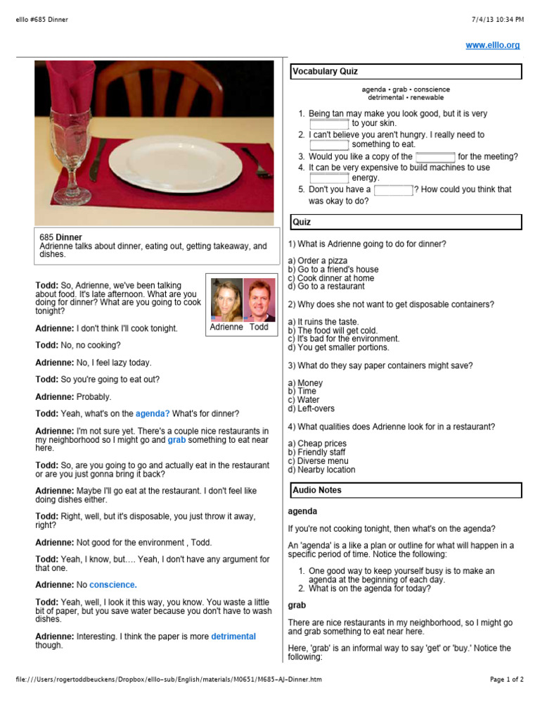 Dinner Pdf Conscience