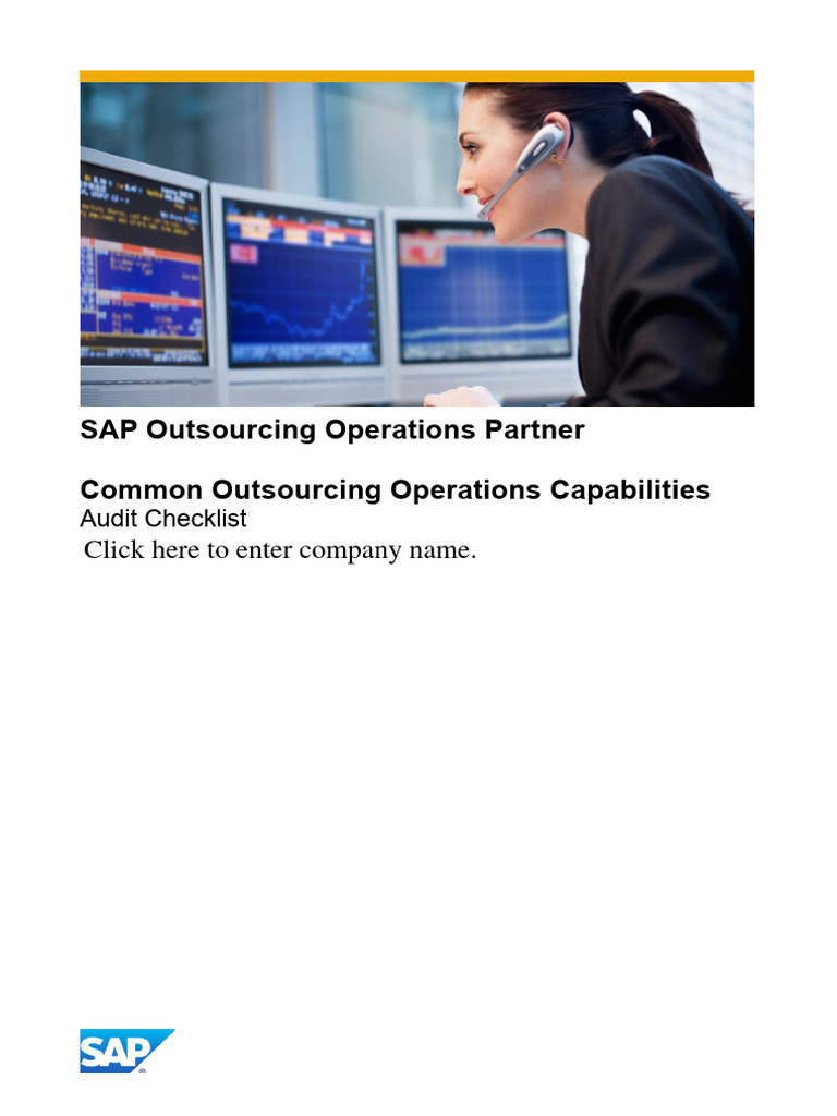 SAP Outsourcing Audit Checklist | PDF | Backup | Computer Network