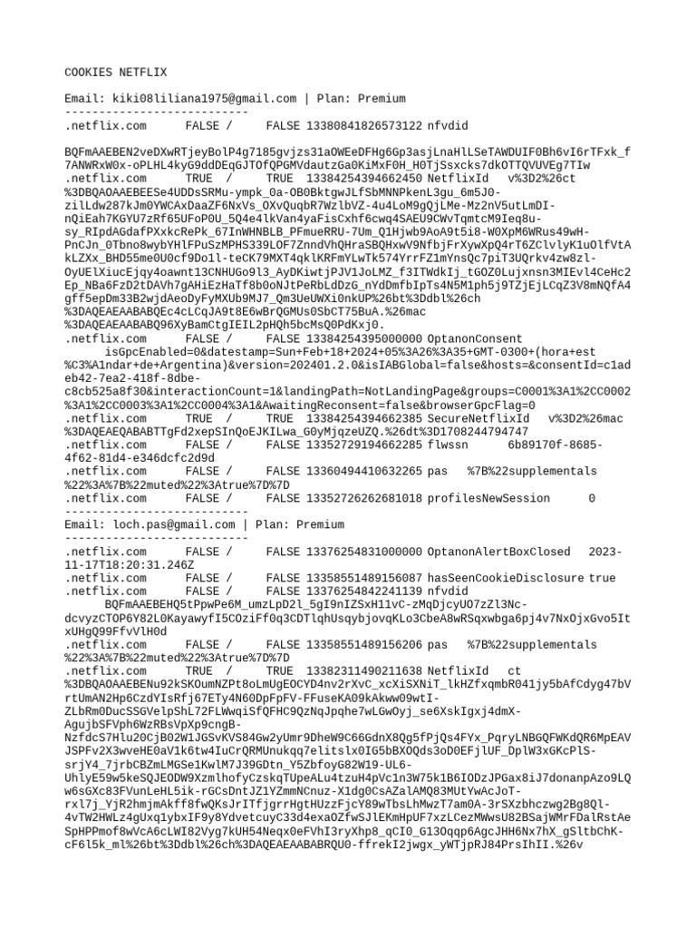 Netflix Cookie Data | PDF