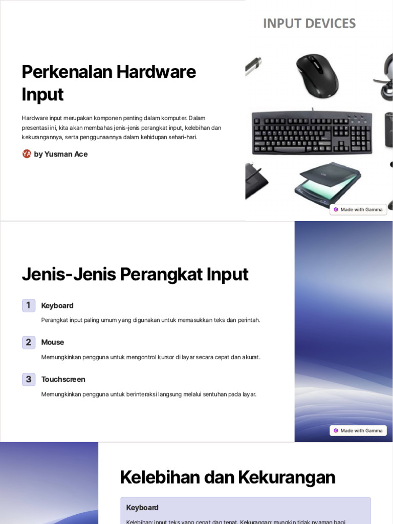 Jenis dan Kelebihan Perangkat Input | PDF