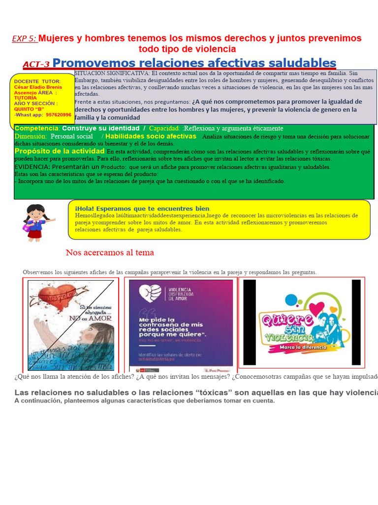 Relaciones Afectivas Saludables | PDF | Violencia