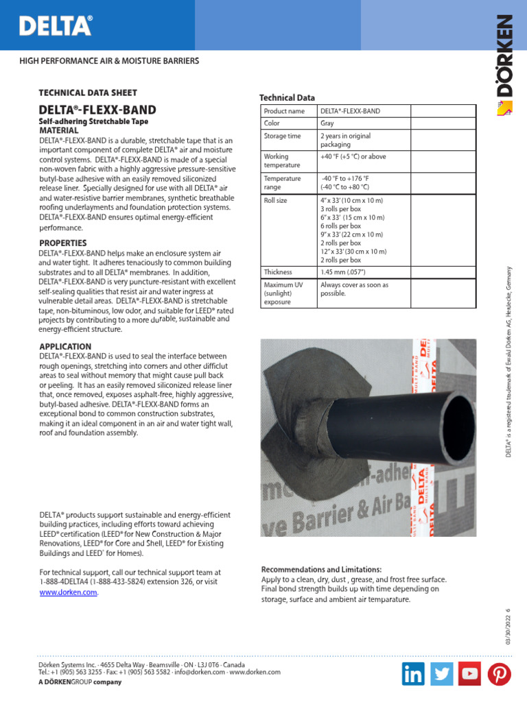 FT Delta Flexx Band | PDF | Adhesive | Materials