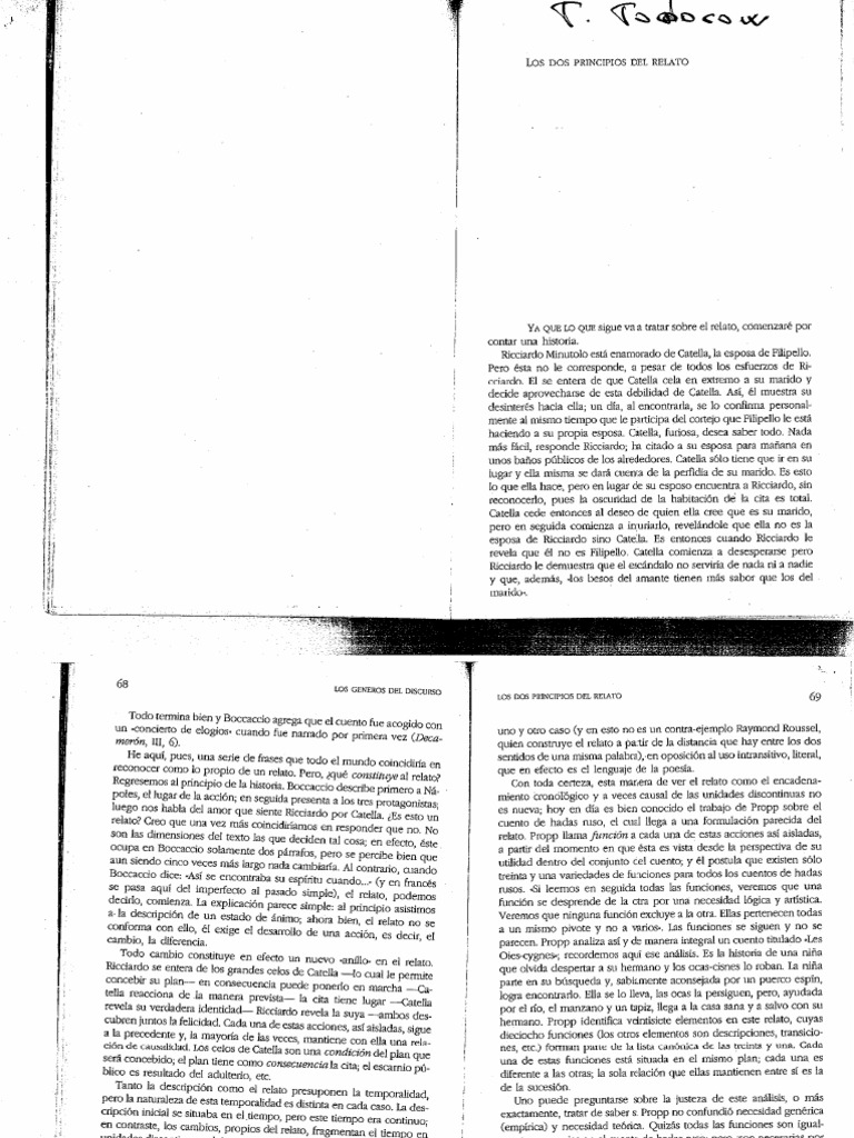 Todorov - Los Dos Principios Del Relato | PDF