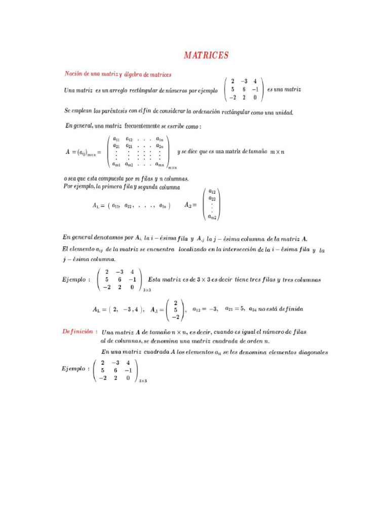 Matrices y Álgebra de Matrices | PDF