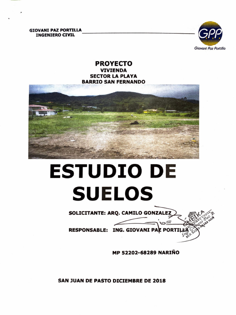 Estudio de Suelos | PDF | Fundación (Ingeniería) | Ingeniería de Edificación