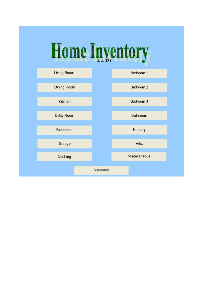نموذج جرد منزل Home - Inventory | PDF | Bedding | Home Appliance