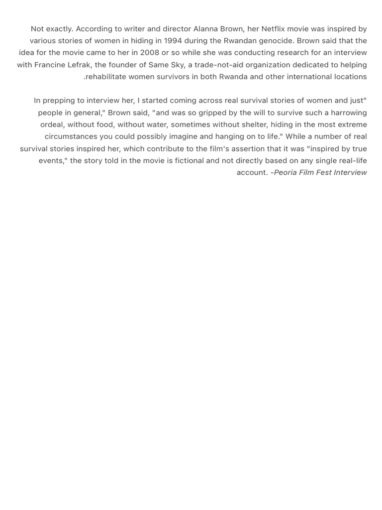 Rwandan Genocide Survival Film | PDF