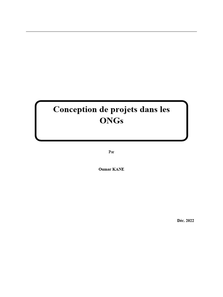 Conception de projets pour ONG | PDF | Partie prenante | Sécurité ...