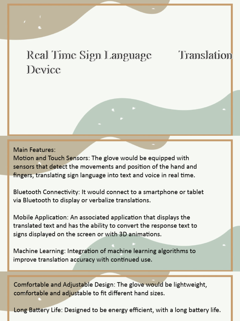 Real Time Sign Language Translation Device | PDF Real Time Sign Language Translation Device | PDF