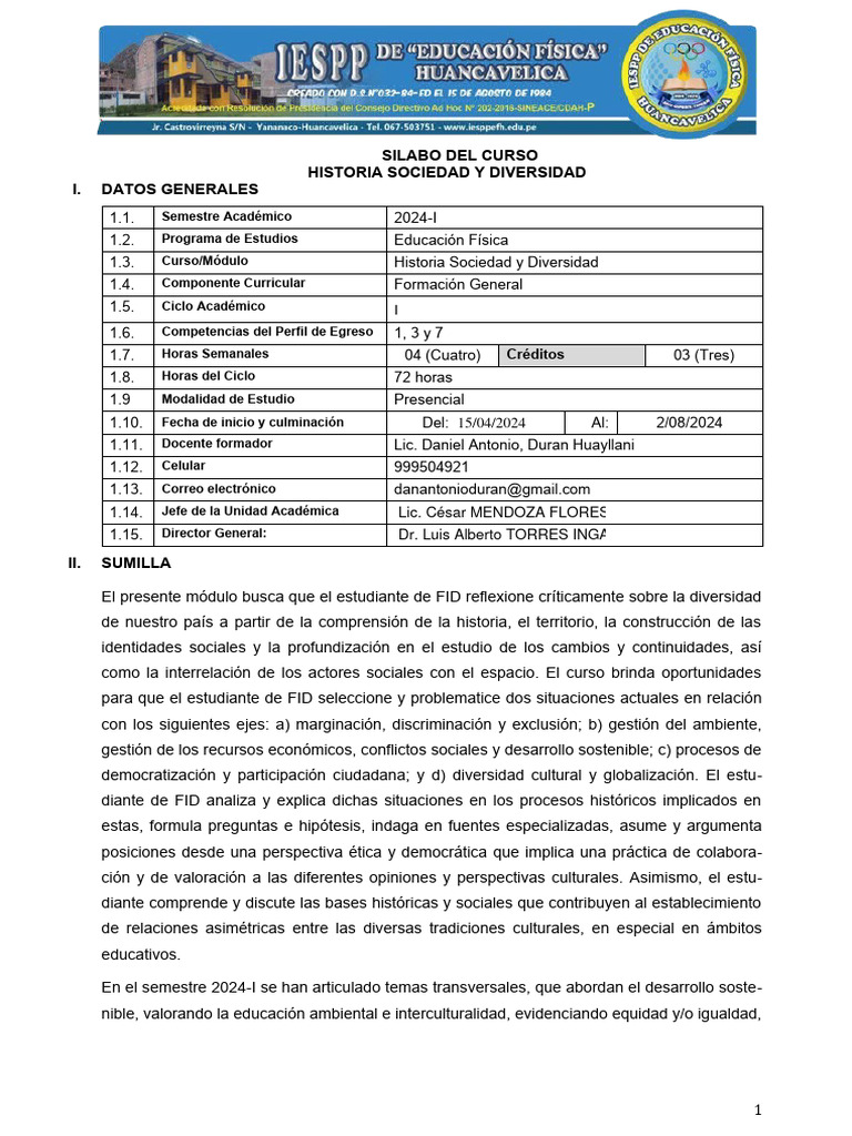 Dadh - 2024 Guia Silabo Del Curso-Hsd-2024 - Hecho | PDF | Evaluación | Plan de estudios