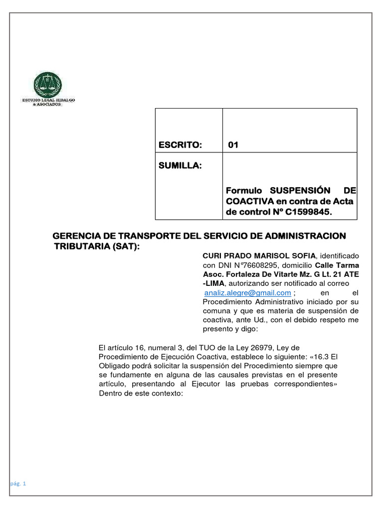 Susp Sra Marisol | PDF | Derecho empresarial | Justicia