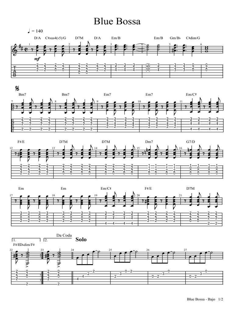 Blue Bossa - Acordes | PDF