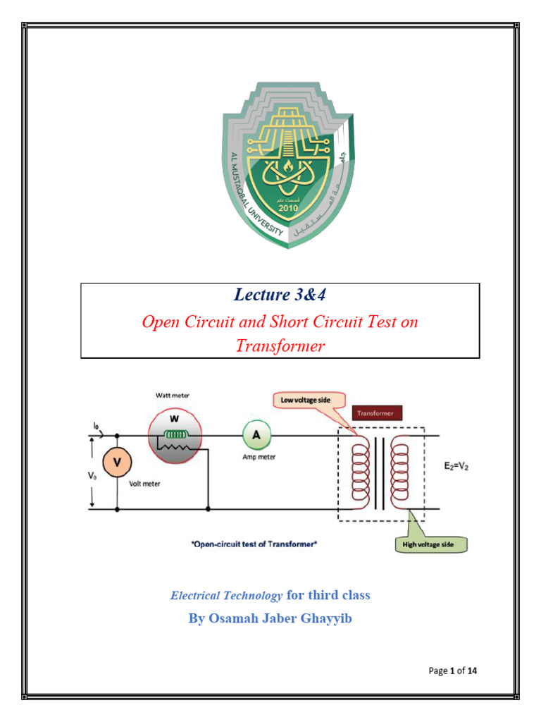 MUCLecture 2023 101739236 | PDF | Transformer | Electrical Impedance