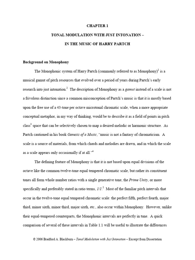 Tonal Modulation With Just Intonation | PDF | Interval (Music) | Cent ...