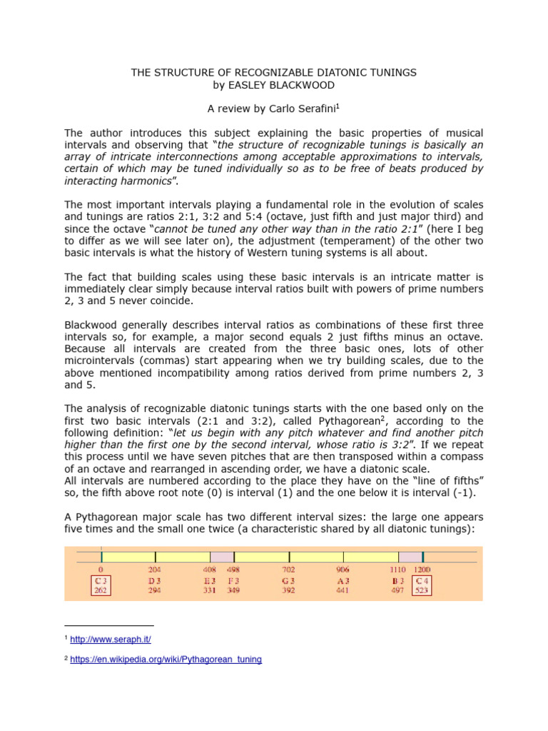 The Structure of Recognizable Diatonic Tunings | PDF | Interval (Music ...