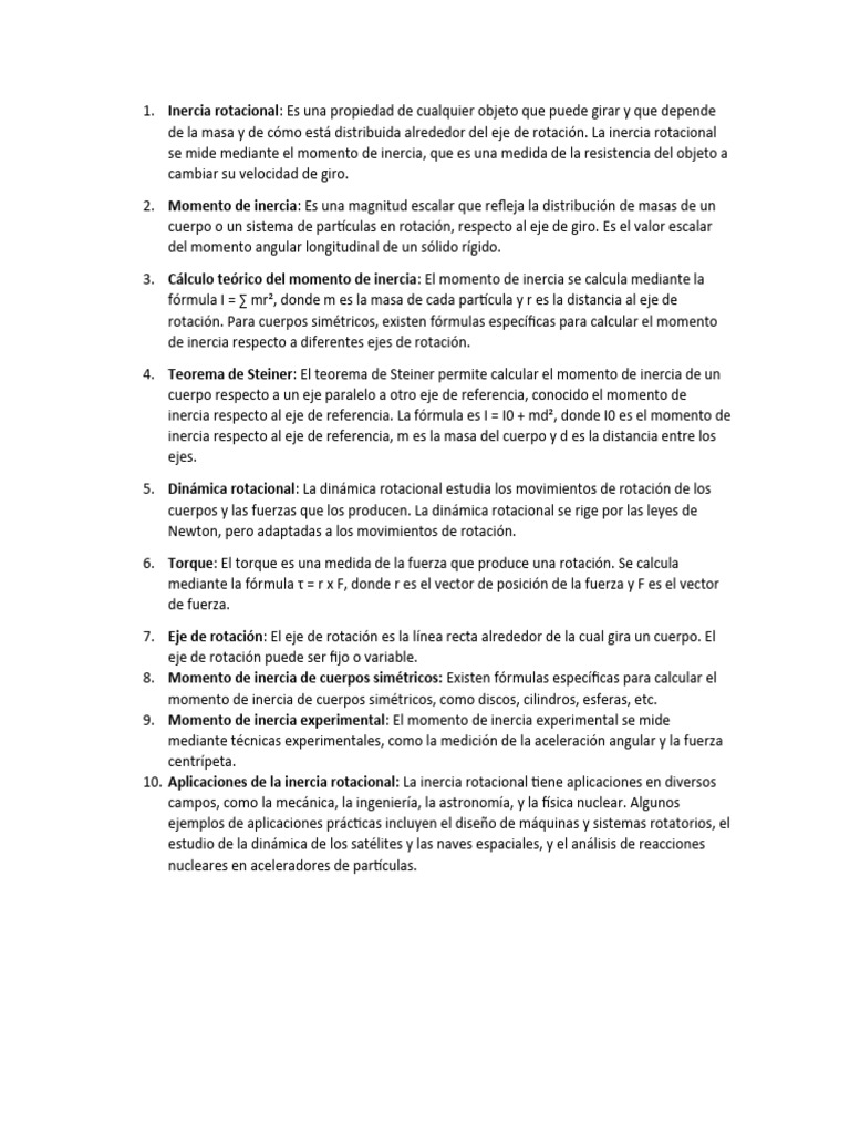 Inercia Rotacional y Momento de Inercia | PDF | Esfuerzo de torsión ...