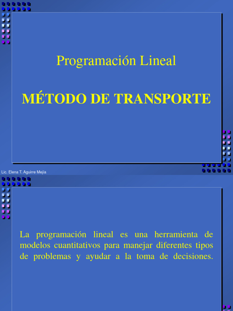 Metodo de Transprte Vogelppt | Descargar gratis PDF | Programación ...