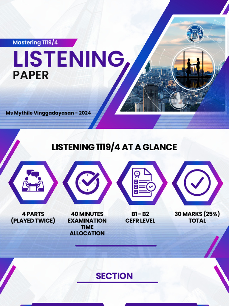 Listening Paper 11194 | PDF | Multiple Choice | Learning
