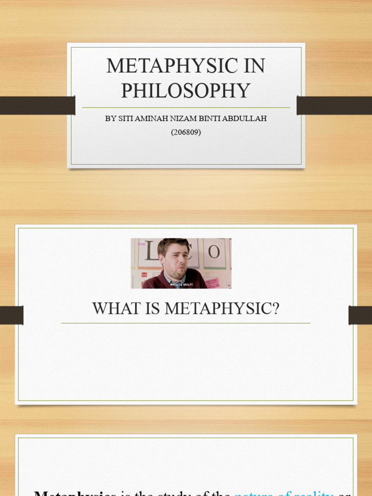 Metaphysic in Philosophy | PDF | Philosophy | Self-Improvement