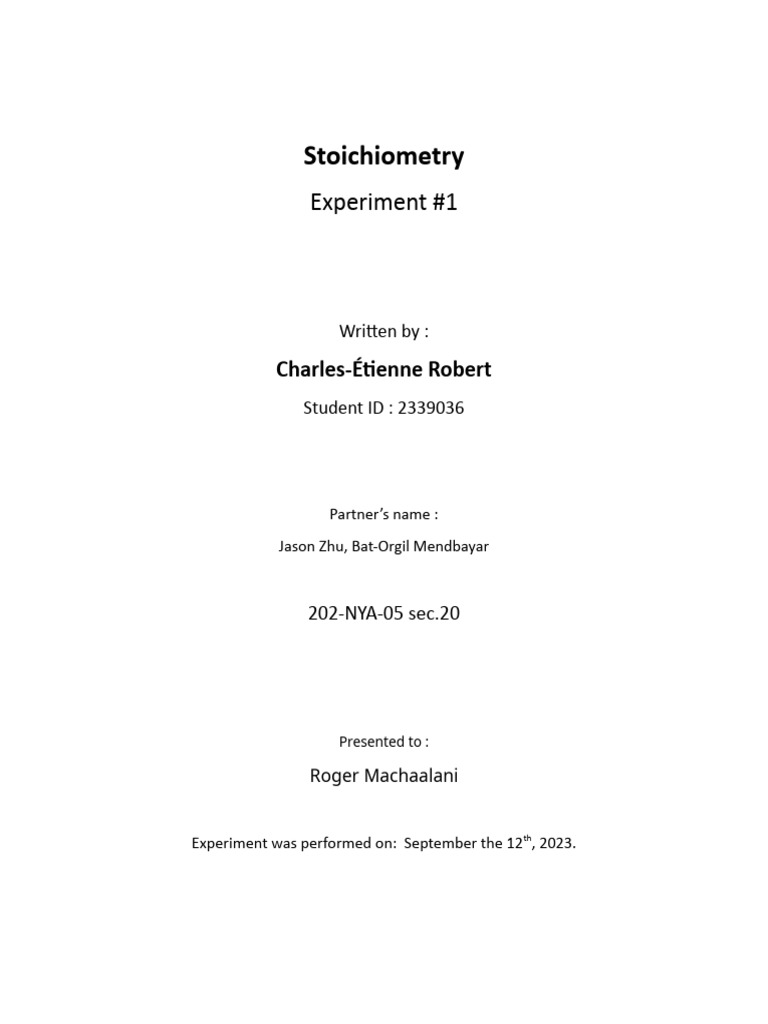 Stoichiometry Experiment: Na2CO3 and HCl | PDF | Technology & Engineering