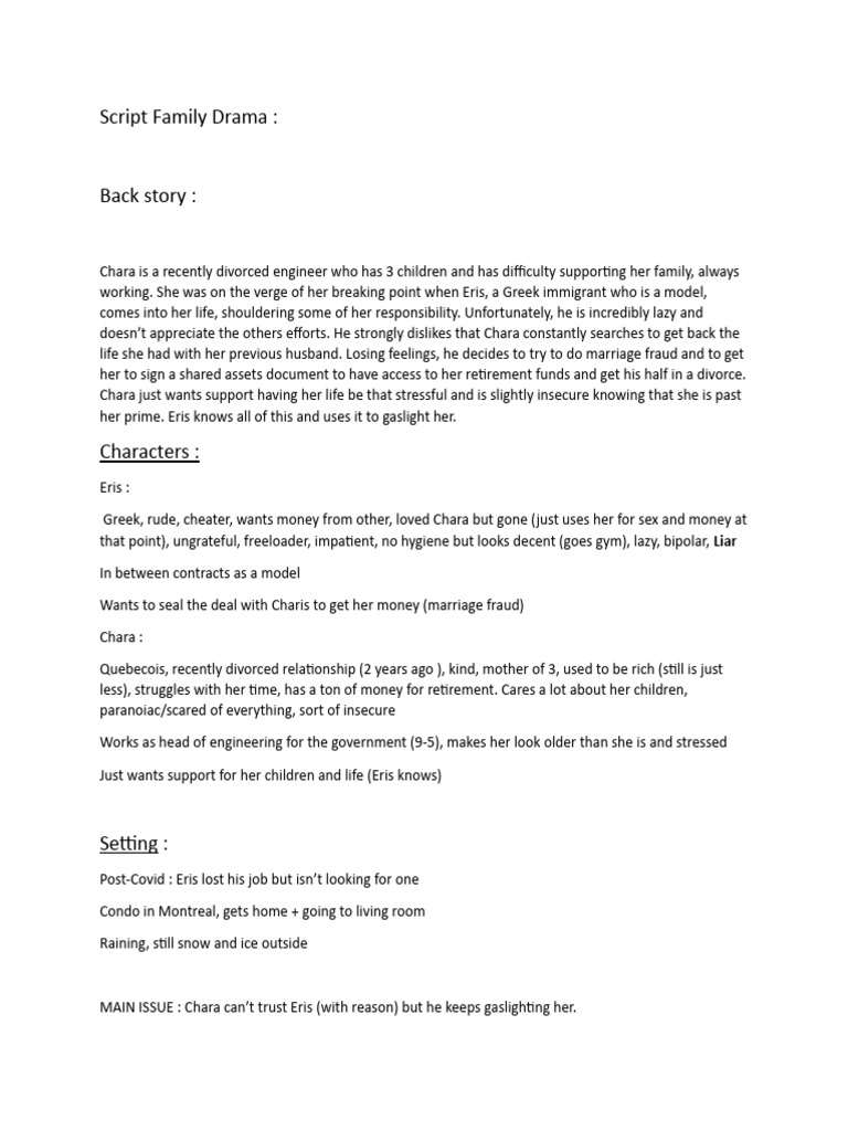 Script Family Drama | PDF