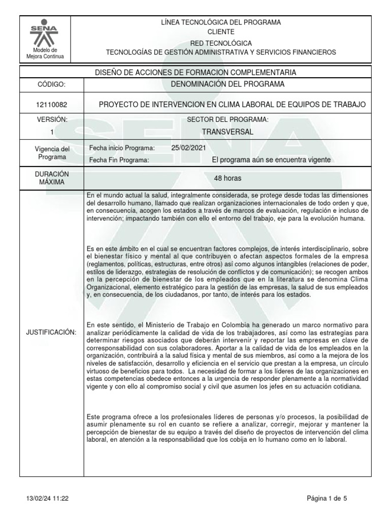 Informe Programa de Formación Complementaria | PDF | Business | Diseño